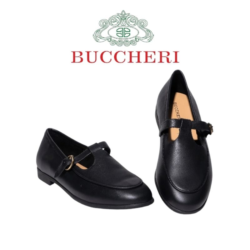 Jual BUCCHERI Sepatu Wanita Full Leather-Black-bc1008. | Shopee Indonesia