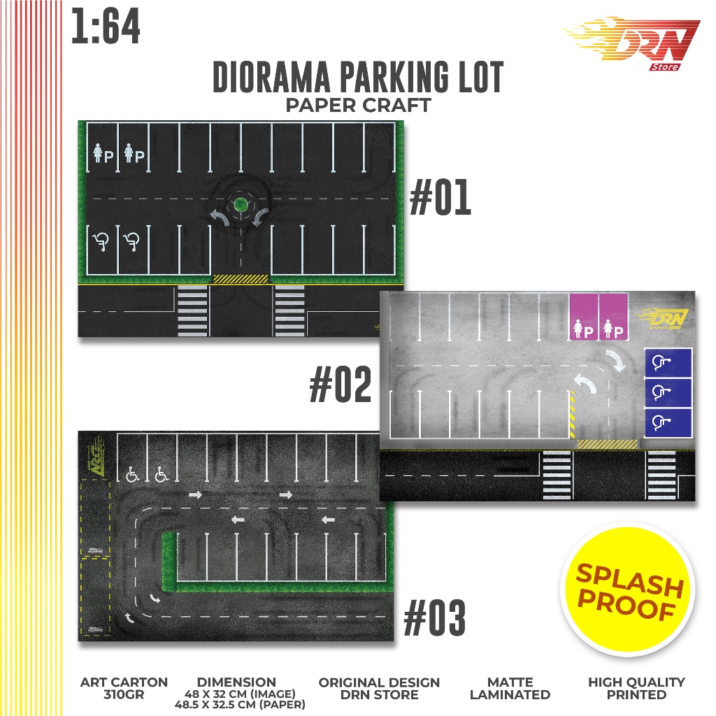 Jual PAPERCRAFT DIORAMA PARKING LOT 45 X 30 CM DAN 48 X 32 CM, HOT ...