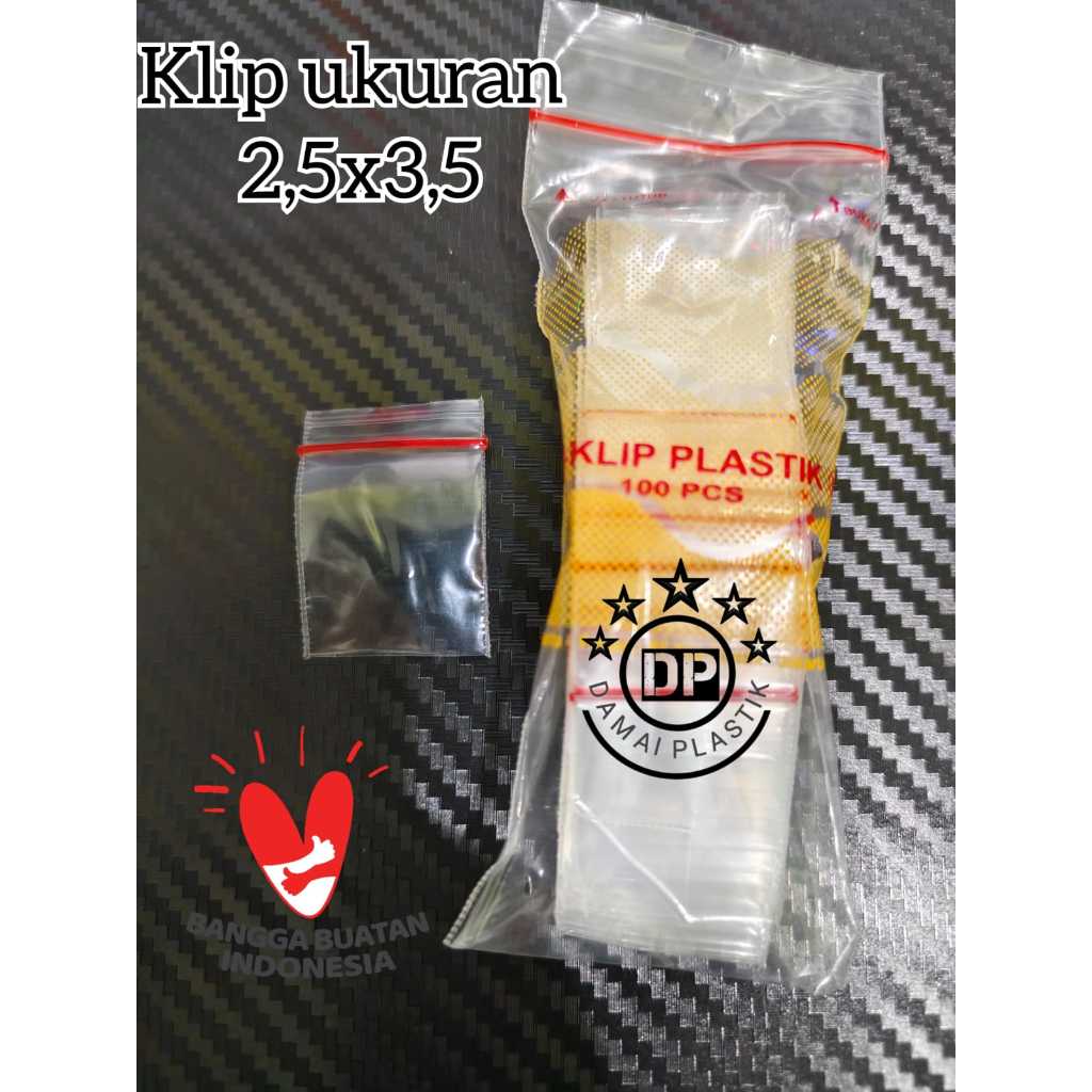 Jual PLASTIK KLIP KECIL 2,5 X 3,5 CM ISI 100 LEMBAR CLIP OBAT EMAS MINI ...