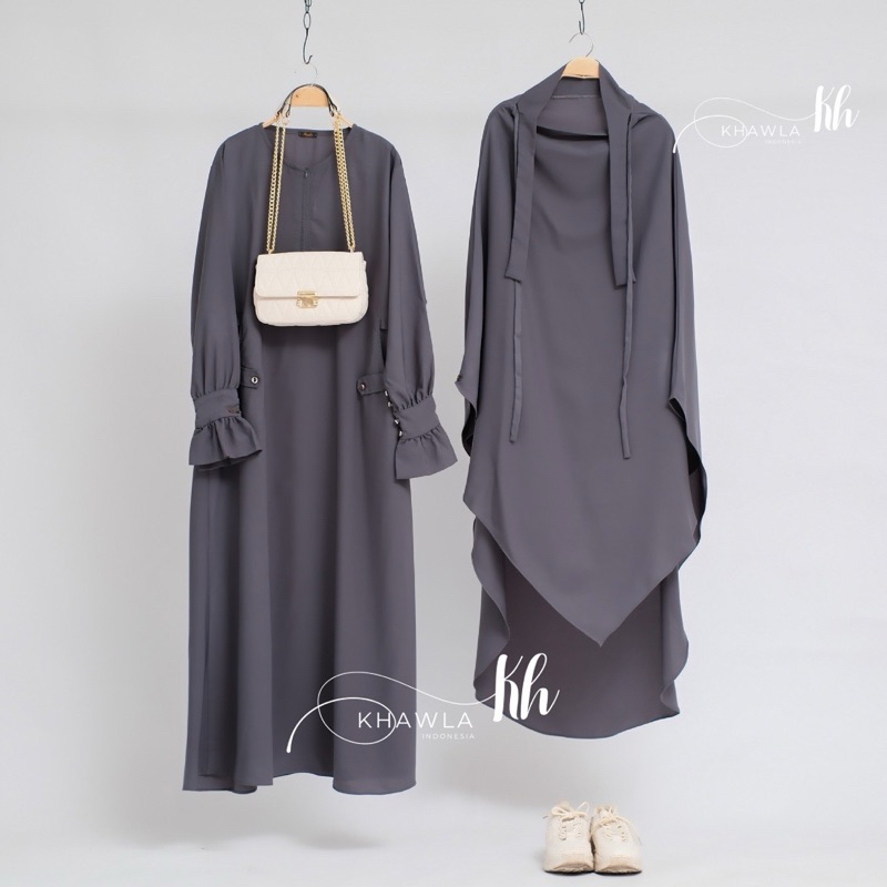 Jual COD Gamis Murah | Medina Syari Set Fortaleza Woolpeach | Abaya ...