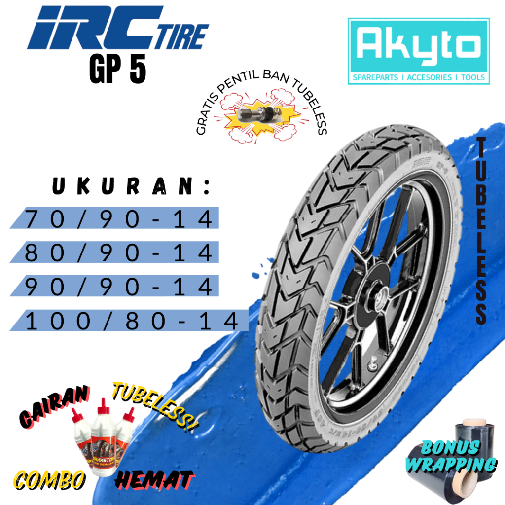 Jual BAN IRC GP 5 RING 14 / BAN TUBELESS / BAN MOTOR R14 / BAN MOTOR ...