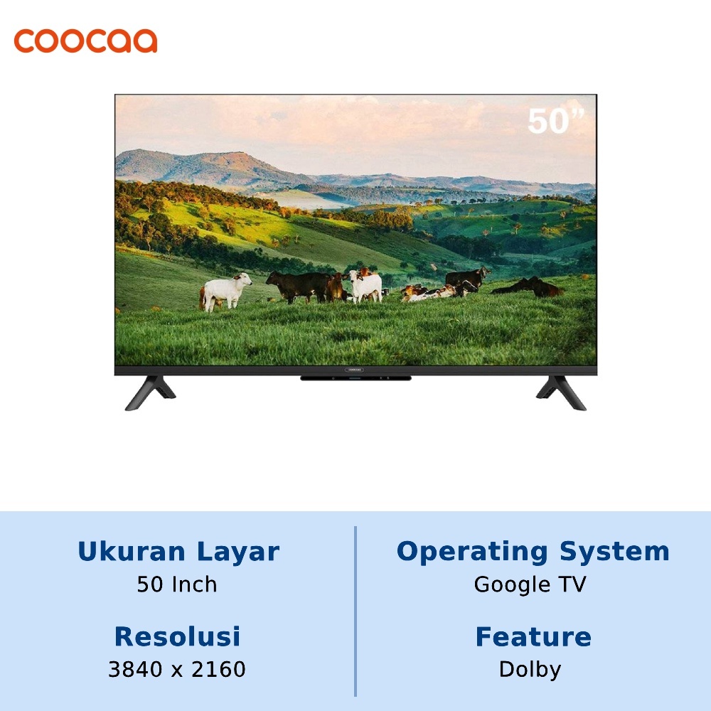 Jual COOCAA 50 Inch 4K UHD Smart OS Google TV 50Y65 | Shopee Indonesia