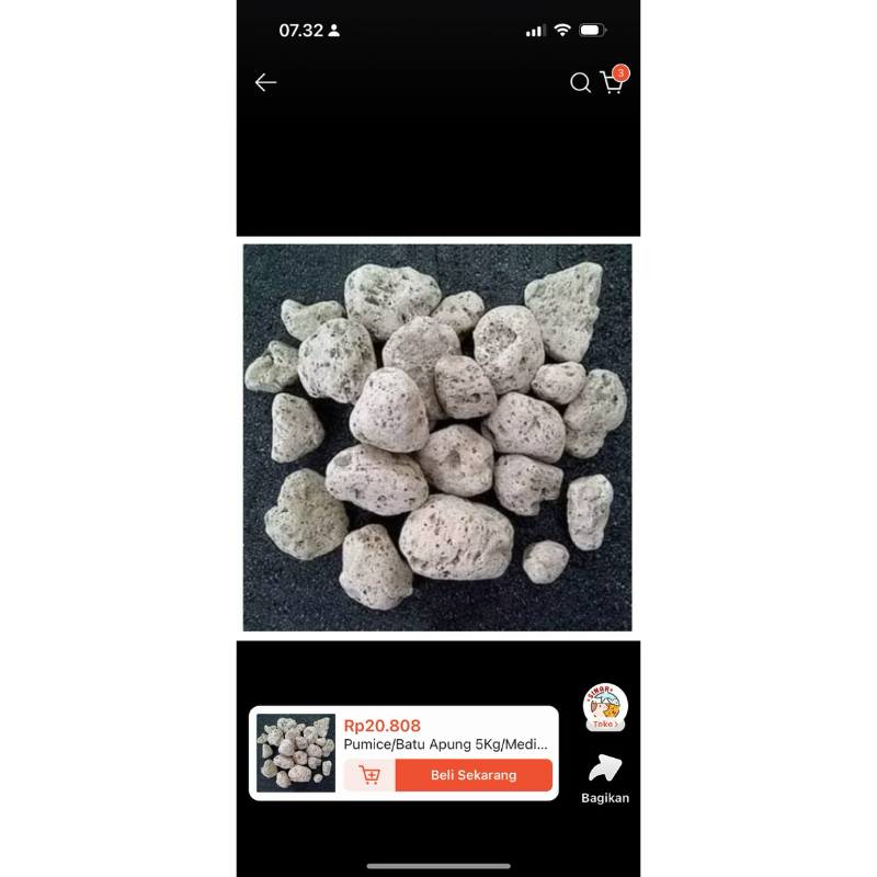Jual Pumice/Batu Apung 5Kg/Media Filter Aquarium/Aquascape/Kolam ...