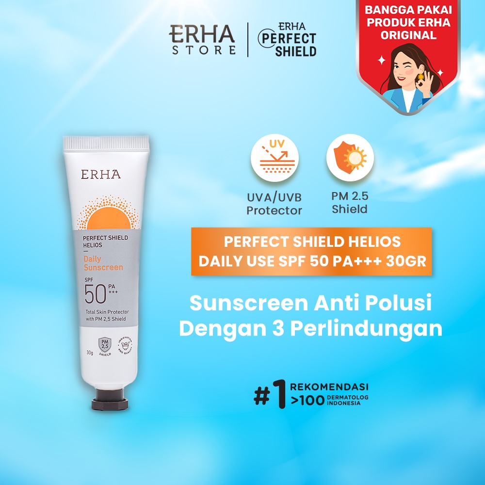 Jual ERHA Perfect Shield Helios SPF50/PA+++ 30g - Daily Sunscreen - Sunscreen Wajah Kulit Normal ...