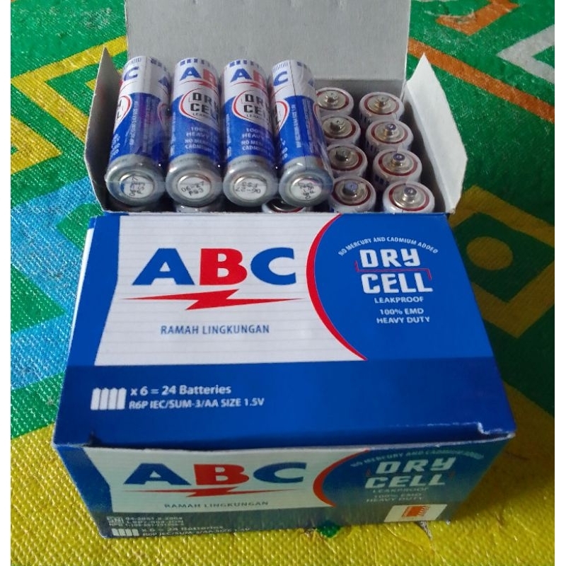 Jual batubaterai ABC biru AA size 1.5V isi 24 pcs | Shopee Indonesia