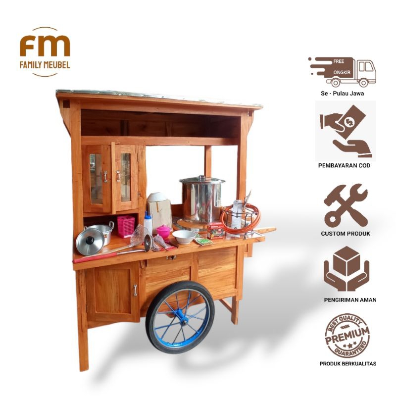 Jual Gerobak bakso paket komplit | Shopee Indonesia