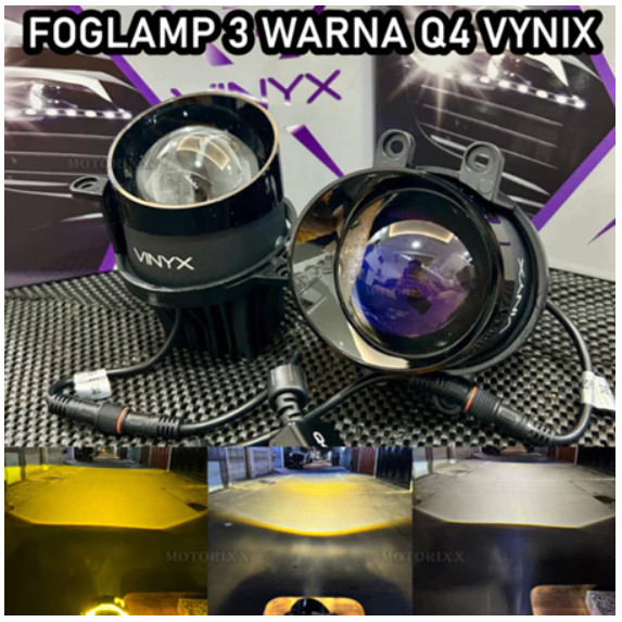 Jual VINYX FOGLAMP BILED DOUBLE LASER Q4 LASER 3 Warna 3 INCHI LAMPU ...