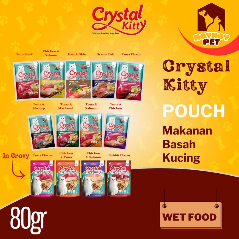 Jual Crystal Kitty Cat Wet Food Pouch 80gr Crystal Kitty Makanan Basah ...