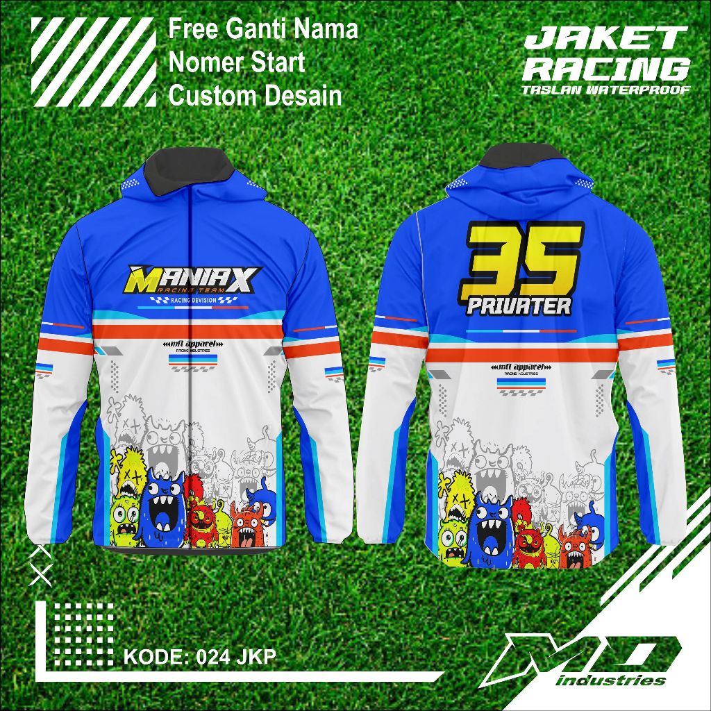 Jual JA1 Jaket Beas Desain Racing Custom Edit Nama & Nomor Jaket Racing Taslan Bisa Reques ...