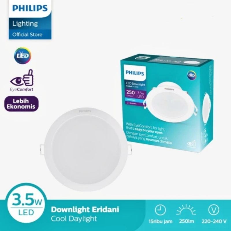 Jual Lampu Led Philips Eridani 3,5w / 3.5 Watt / Panel Eridani DL190B / Downlight Philips ...