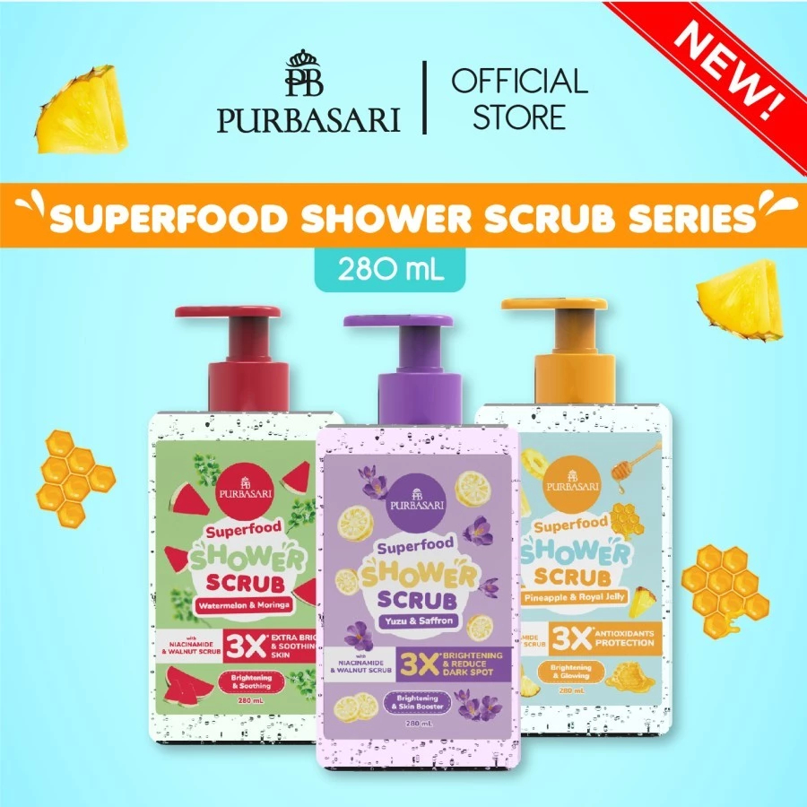 Jual [SHOWER SCRUB] PURBASARI Superfood Shower Scrub Shower Gel Sabun ...