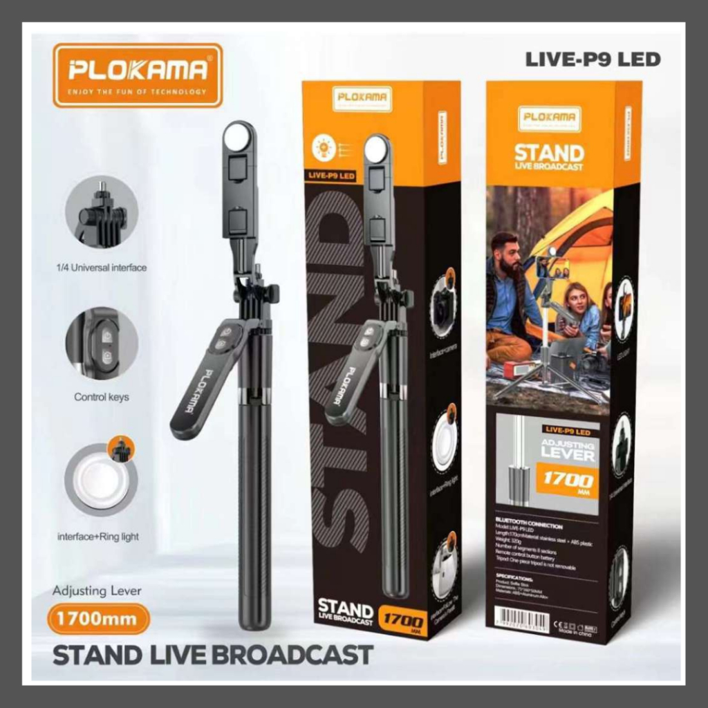 Jual Tripod Bluetooth Remote Stabilizer 180 Cm Led Lampu | Tongsis Hp Stand Holder Konten ...