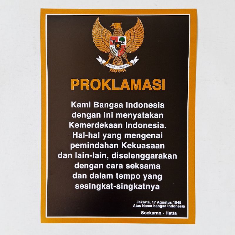 Jual Poster Pendidikan Edukasi Anak Belajar Teks Proklamasi | Shopee ...