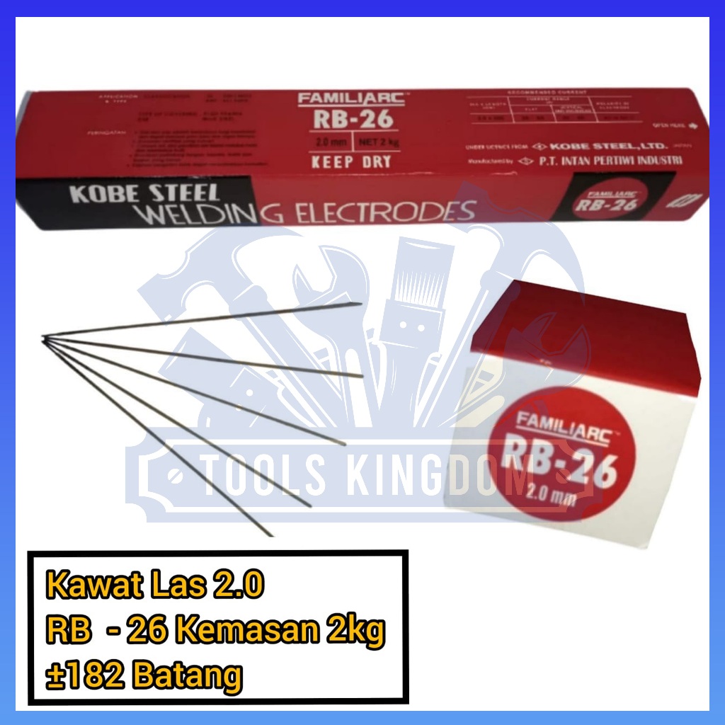 Jual Kawat Las KOBE STEEL RB-26 2mm (harga per pak 2 kg) - KOBE STEEL Kawat Las 2,0mm - Welding ...