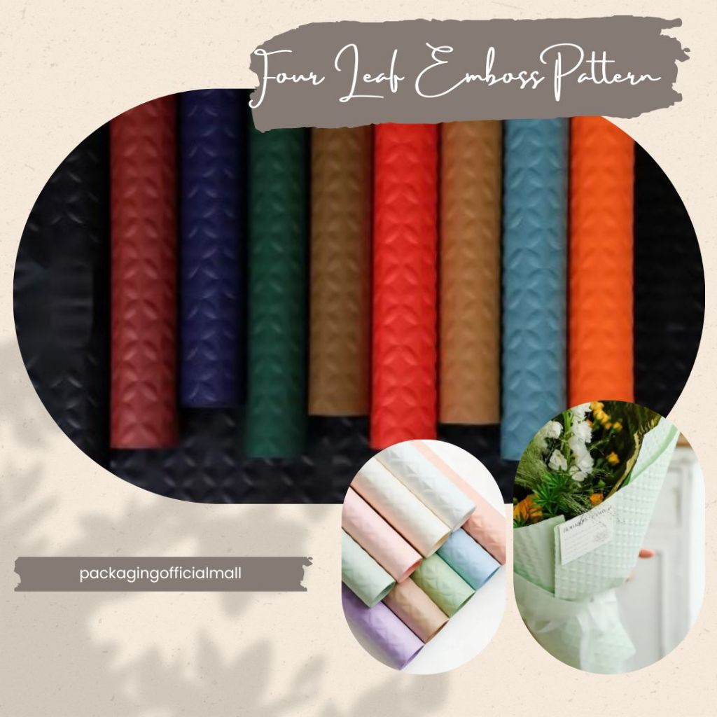 Jual FOUR LEAF EMBOSS PATTERN / CELLOPHANE / FLORIST PAPER / KERTAS ...