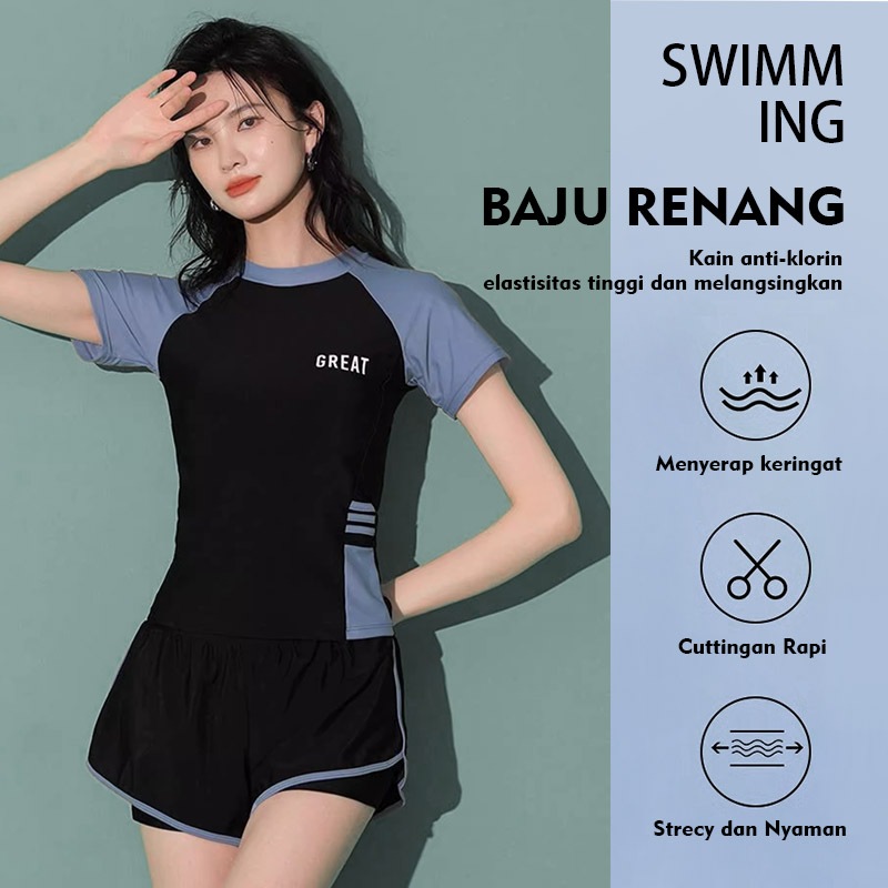 Jual Baju Renang Wanita Beachwear Set Swimsuit Wanita Set 2 Pieces Baju ...