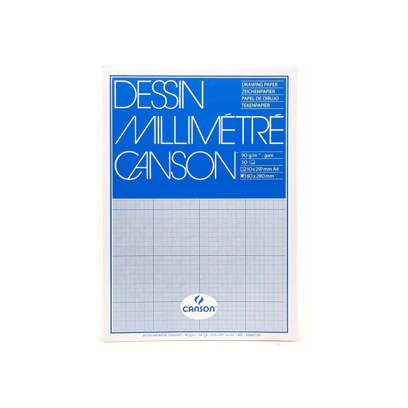 Jual Canson Millimeter Drawing Paper Block Pad 50Sheets A4 90G | Shopee ...