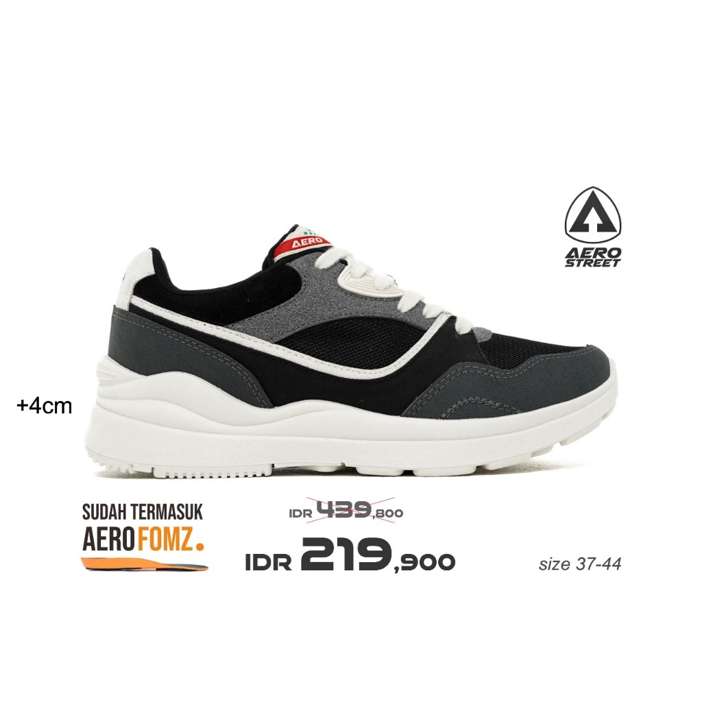 Jual Aerostreet 37-44 Boston Natural Hitam Hitam - Sepatu Sneakers ...