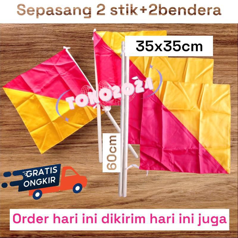 Jual bendera semaphore SEPASANG 2 STIK + 2 BENDERA/ BENDERA SEMAPHORE ...