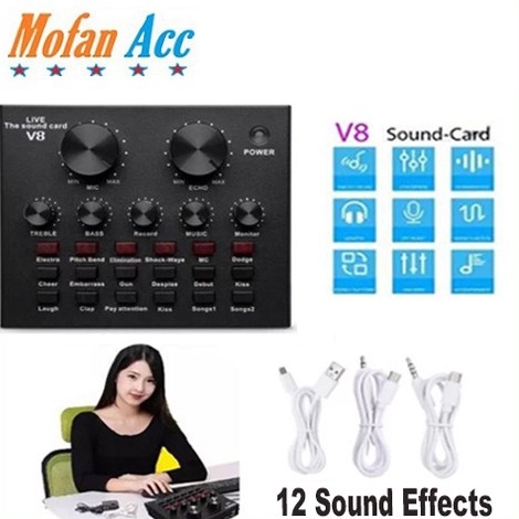 Jual Importir SoundCard V8 Recording dan Broadcasting Sound Effect ...