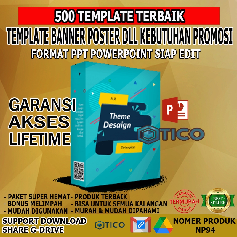 Jual Template 500+ Banner Poster Design Desain Slide Template PPT Untuk ...