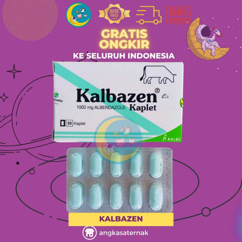 Jual KALBAZEN KAPLET 1 BLISTER (30 kaplet) KALBE - Obat Cacing Sapi ...