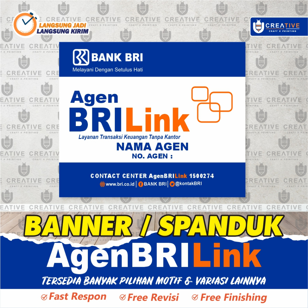 Jual Spanduk Banner Meja / Etalase / Dinding Agen BRILink | Shopee ...