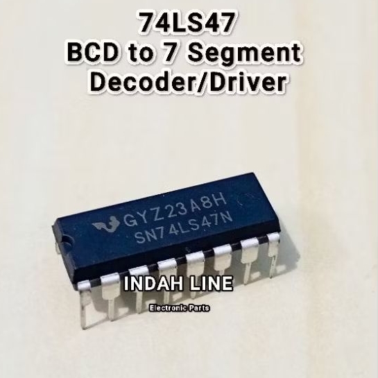 Jual IC 74LS47 SN74LS47 SN74LS47N HD74LS47P BCD to 7 Segment kaki 16pin ...