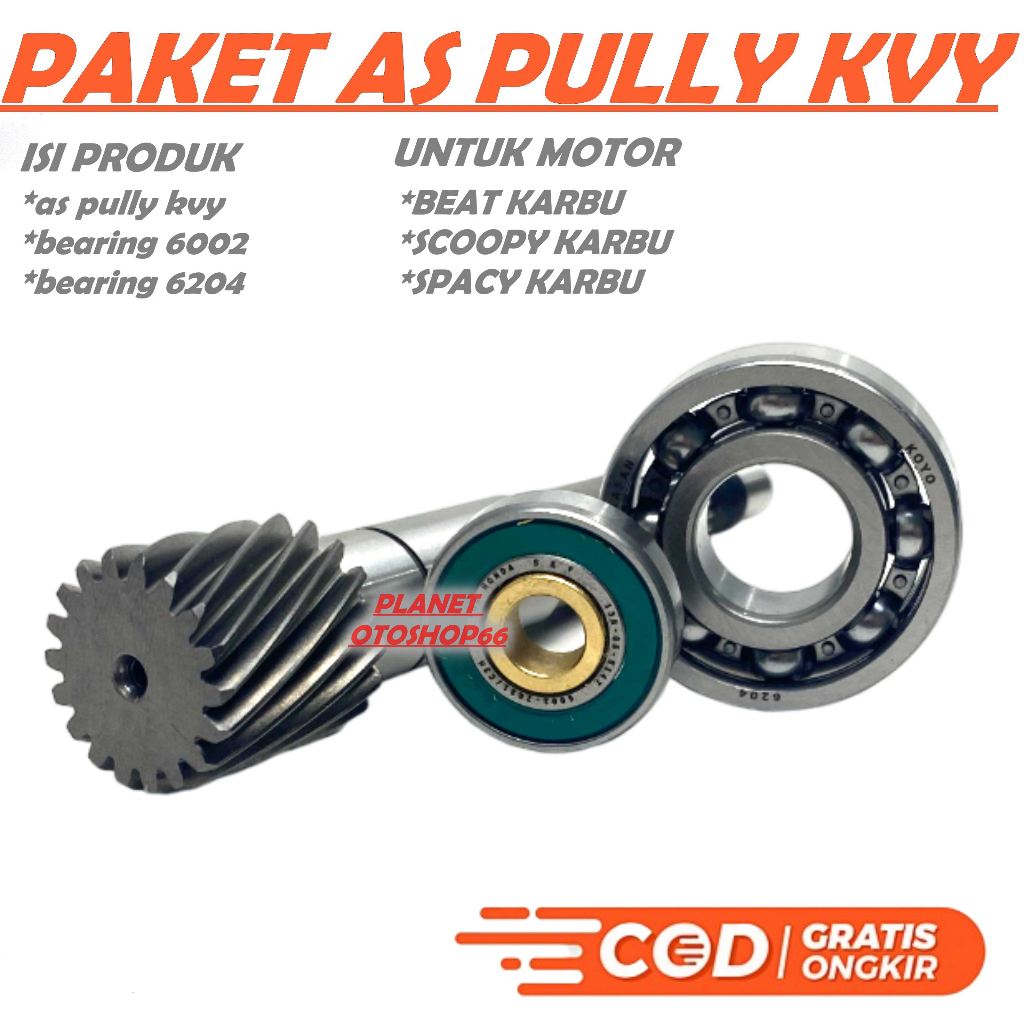 Jual PAKET AS PULLY+BEARING BAK CVT BEAT +6204 KARBU SCOOPY KARBU SPACY ...