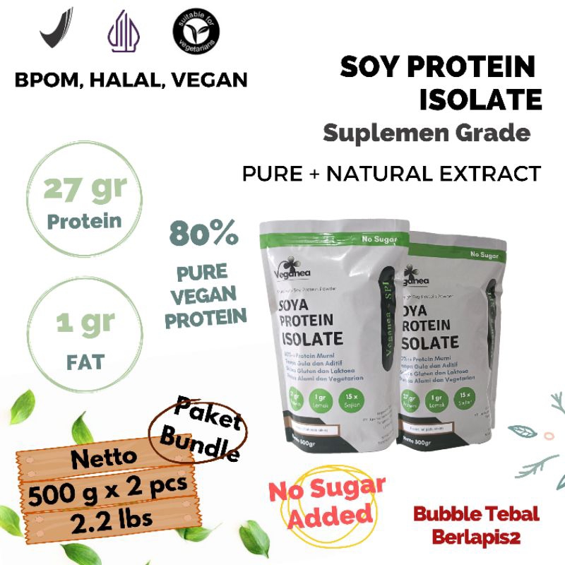 Jual Veganea Pure Soy Protein Isolate Hydrolize 1000 gram - Vegan ...
