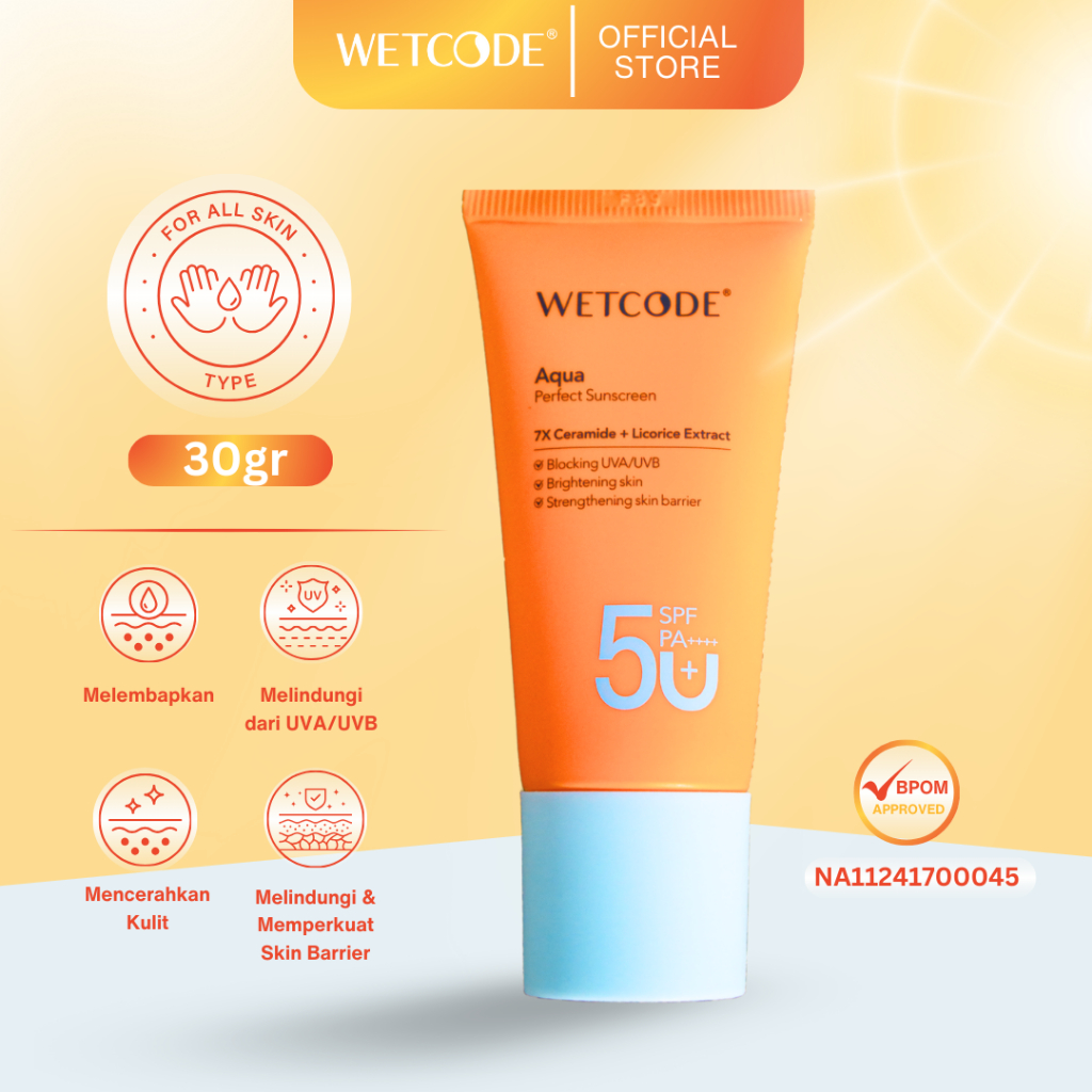 Jual WETCODE - 7X Ceramide Aqua Perfect Sunscreen SPF 50 PA++++ 30ml ...