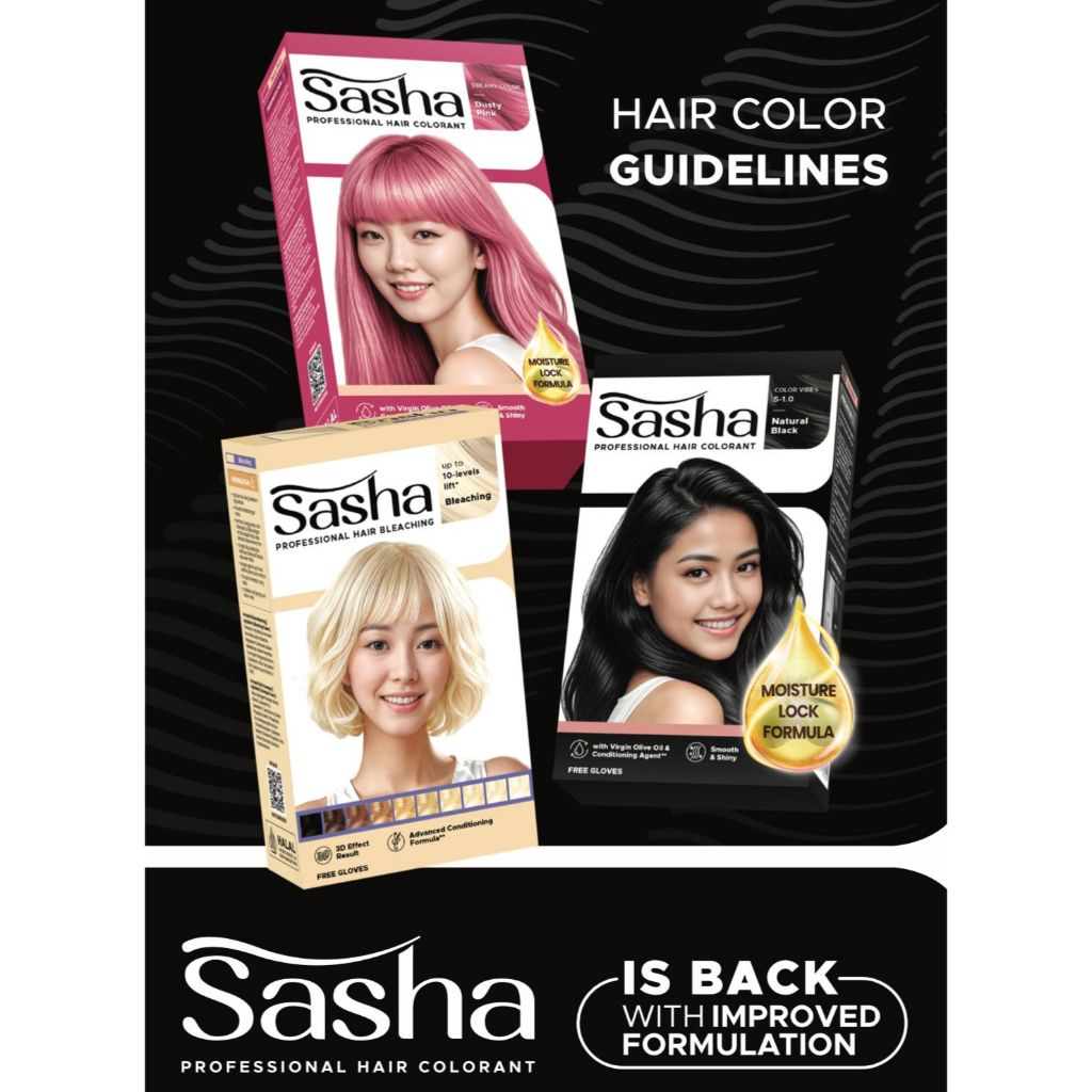 Jual SASHA Professional Hair Colorant 25ml Pewarna Rambut | Shopee ...