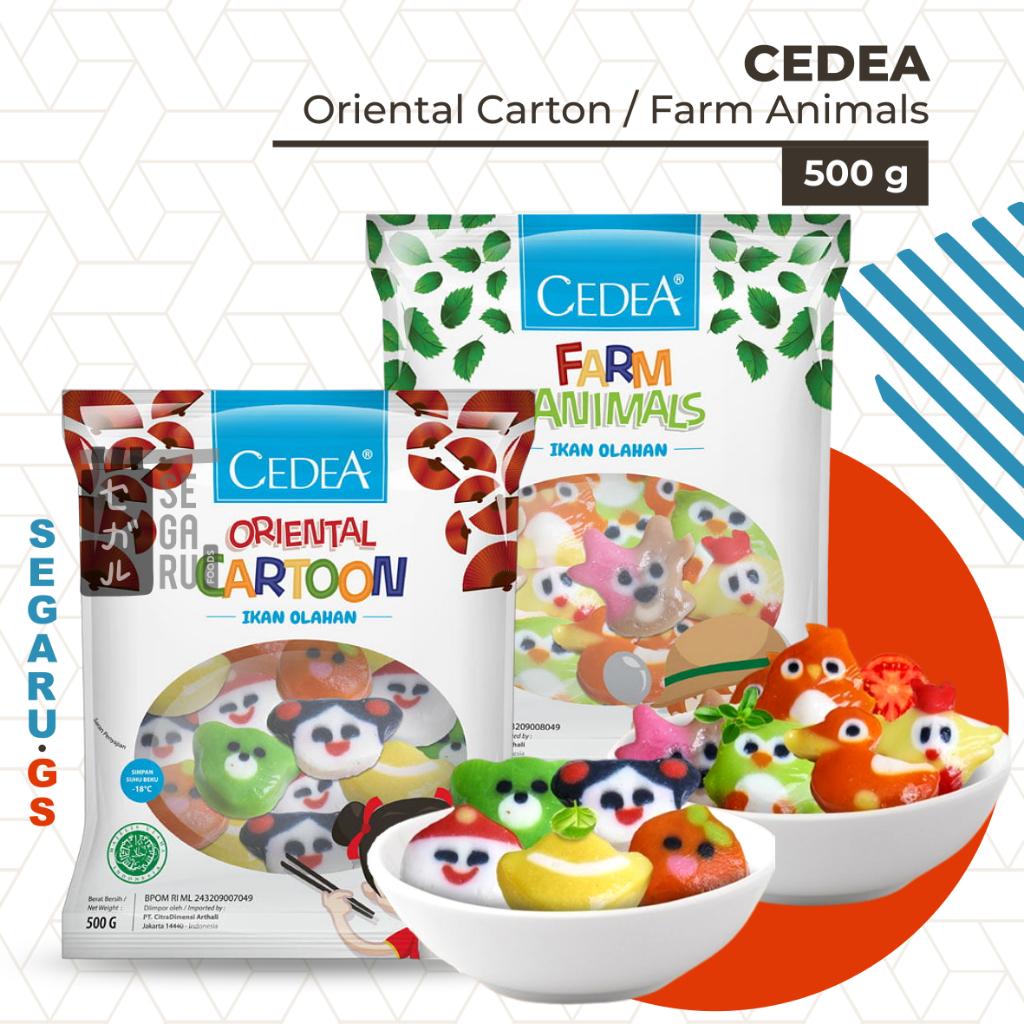 Jual Cedea Ikan Olahan Karakter Oriental Cartoon / Farm Animals 500 ...