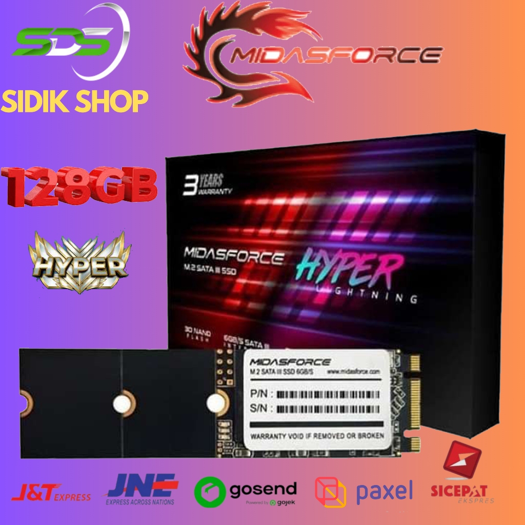 Jual SSD M2 SATA M.2 SATA III 2280 128 GB MIDAS FORCE HYPER LIGHTNING ...
