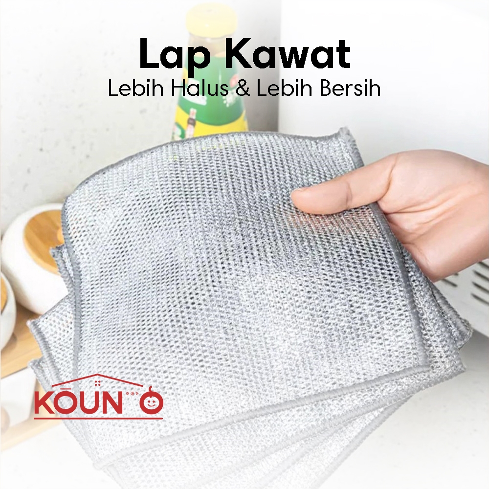 Jual Kain Lap Dapur Cuci Piring Metalik Serbaguna Silver Wire ...