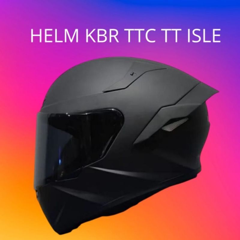 Jual Helm Full Face Hitam Doff Kbr TTC/TT COURSE/ TT ISLE ASLI 100% REALPICT | Shopee Indonesia