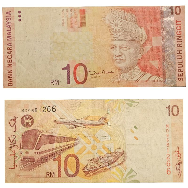 Jual Uang Malaysia 10 Ringgit Original 100% Utuh Layak Renyah Bagus ...