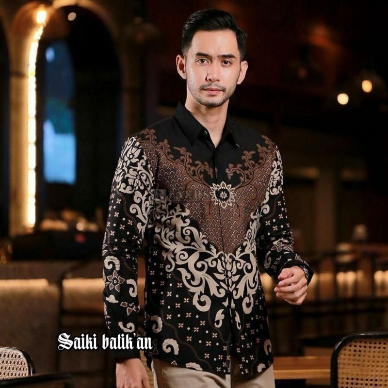 Jual Batik Modern Pria Motif Sanjaya Kemeja Tradisional Lengan Panjang ...