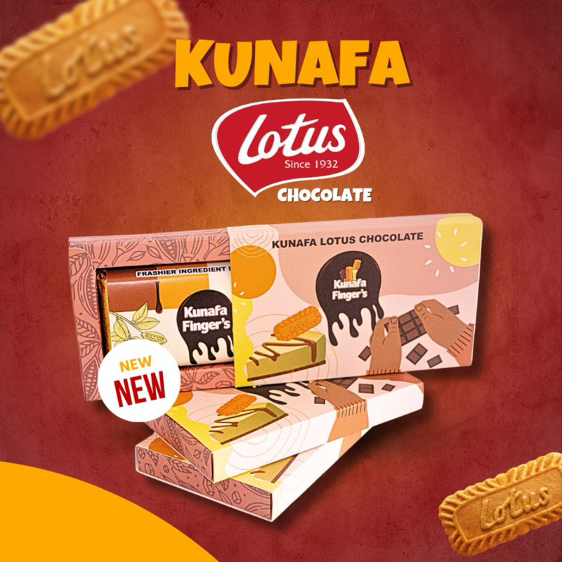 Jual pre order kunafa fingers pistachio | lotus chocolate bar coklat ...