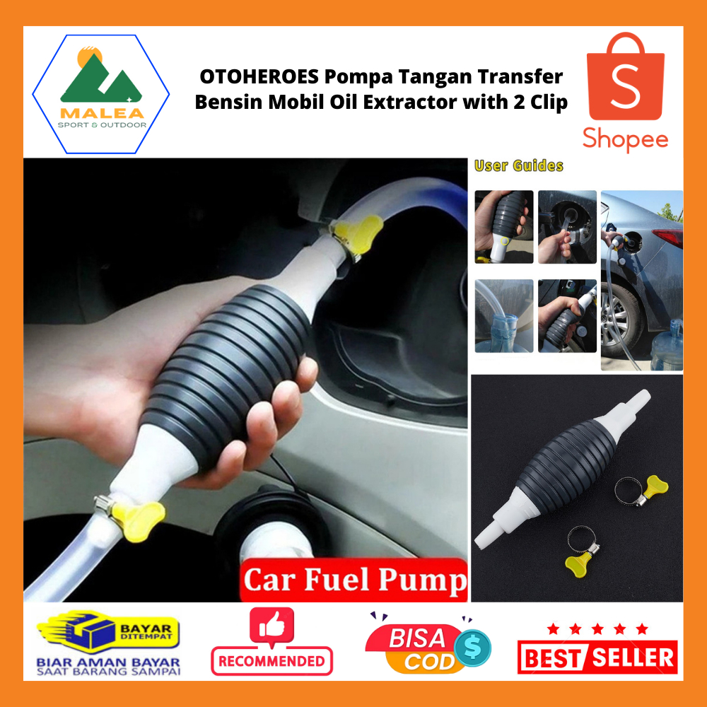 Jual Pompa Tangan Transfer Bensin Mobil Oil Extractor with 2 Clip ...