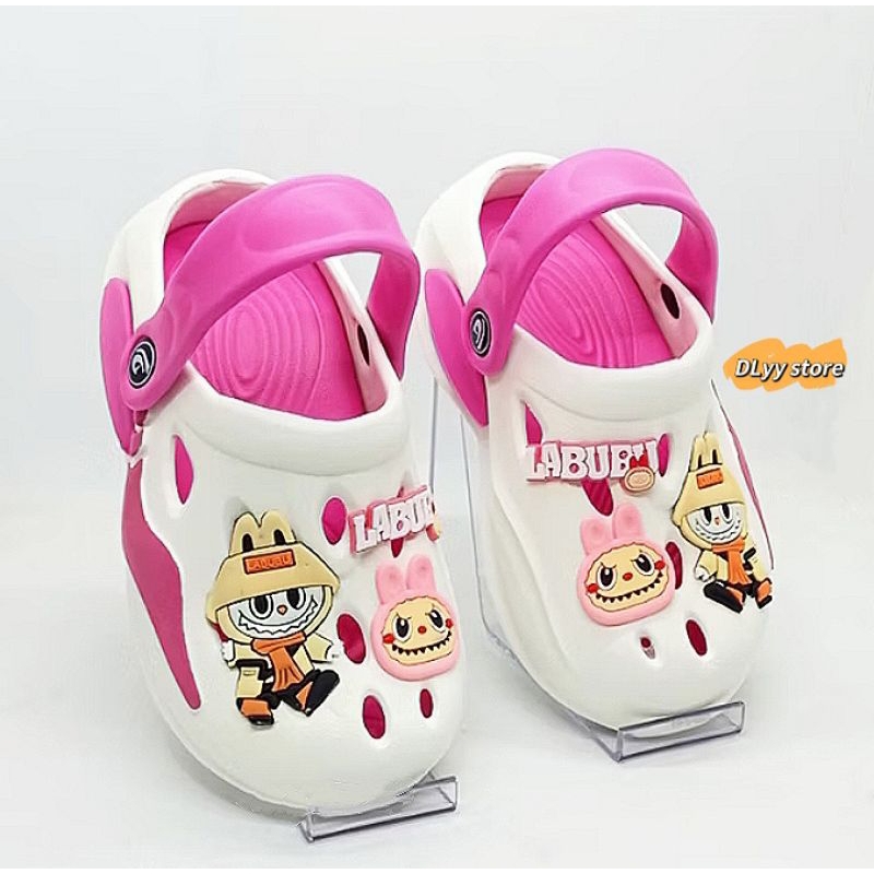 Jual Viral Sandal Anak Labubu Jibbitz Baim Crocs Bakpao Tebal Ukuran 25 ...