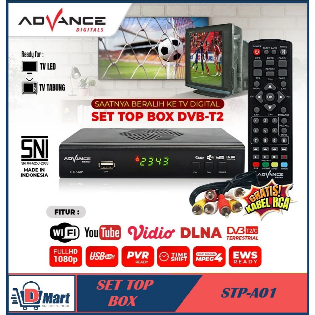 Jual STP Murah - Set Top Box TV Digital Advance STP-A01 Receiver Penerima Siaran Full HD STB ...