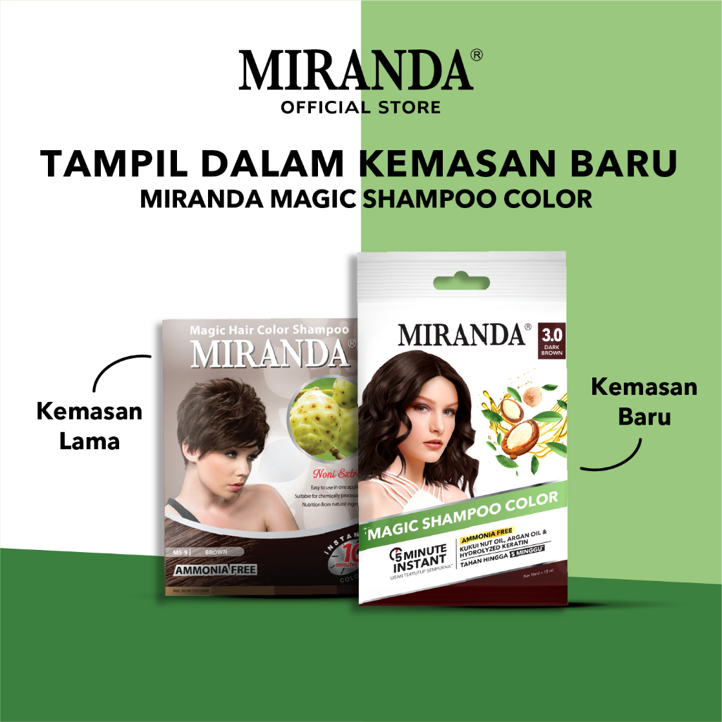 Jual MIRANDA MAGIC SHAMPOO COLOR AMMONIA FREE SACHET 15+15ML | Shopee ...