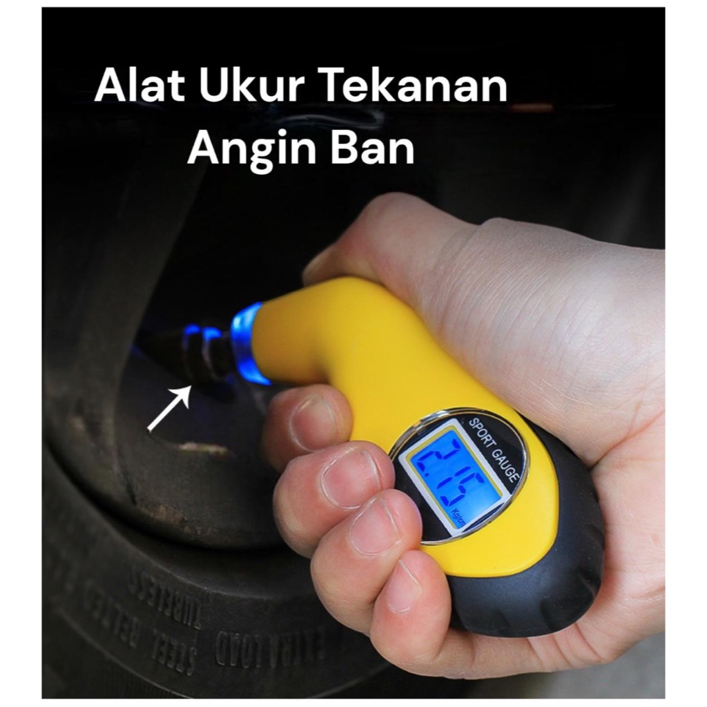 Jual alat ukur Tekanan angin Ban motor mobil Digital Tire Gauge ...