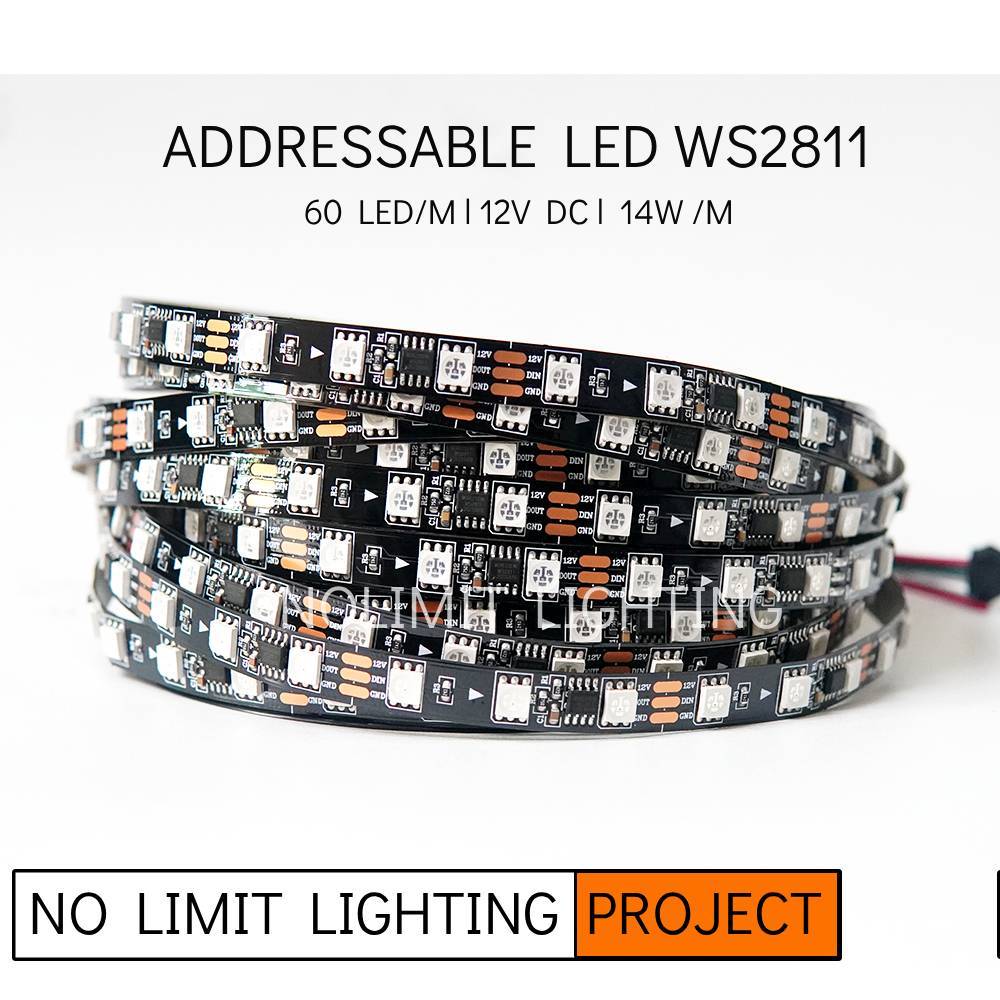 Jual LED Strip Addressable RGB Ws2811 12V 60/Meter IP20 ORIGINAL LED ...