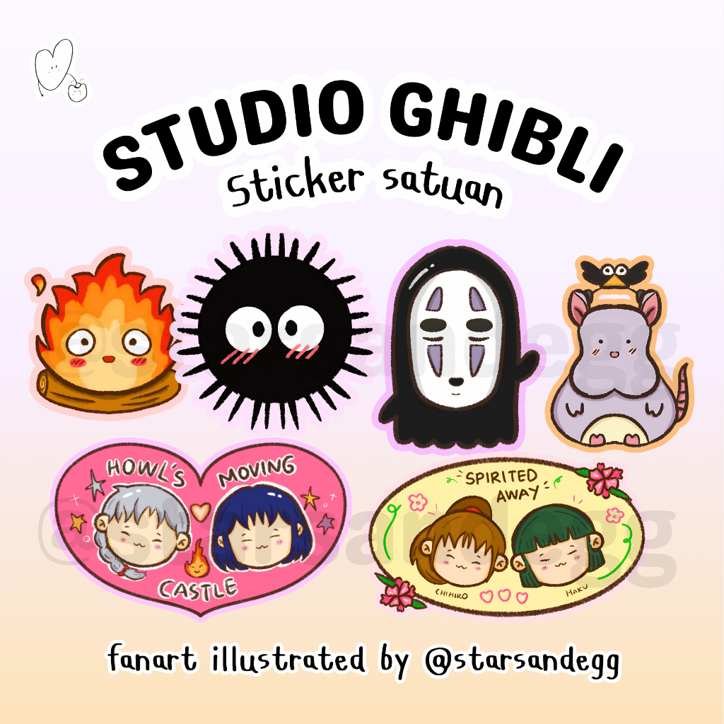 Jual studio ghibli sticker satuan by starsandegg | Shopee Indonesia