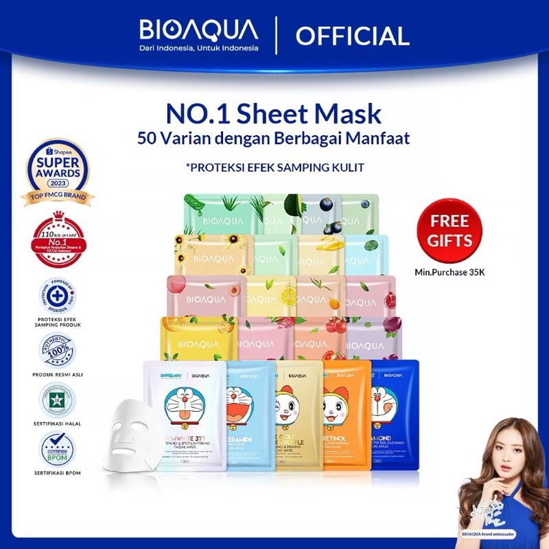 Jual BIOAQUA Sheet Mask Hydrating Essen Mask Brightening Moisturizing Skin Care Anti aging ...