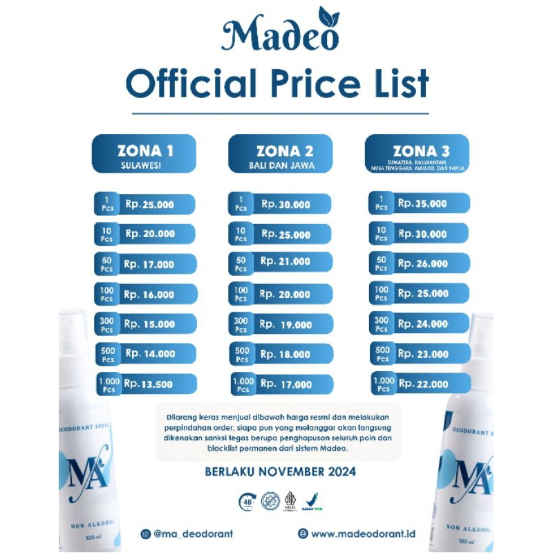 Jual MA DEODORANT SPRAY+BONUS GIFT (Welcome Reseller/Agen) | Shopee ...