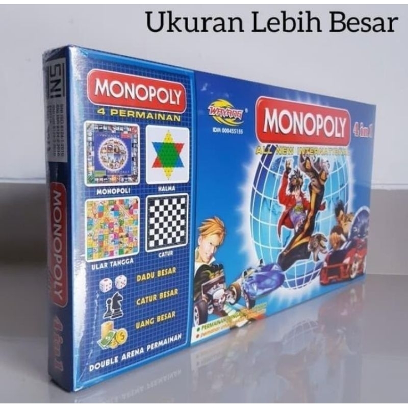 Jual MONOPOLY 5 IN 1 Monopoli, Halma, Catur, Ular Tangga, Ludo Terbaru ...