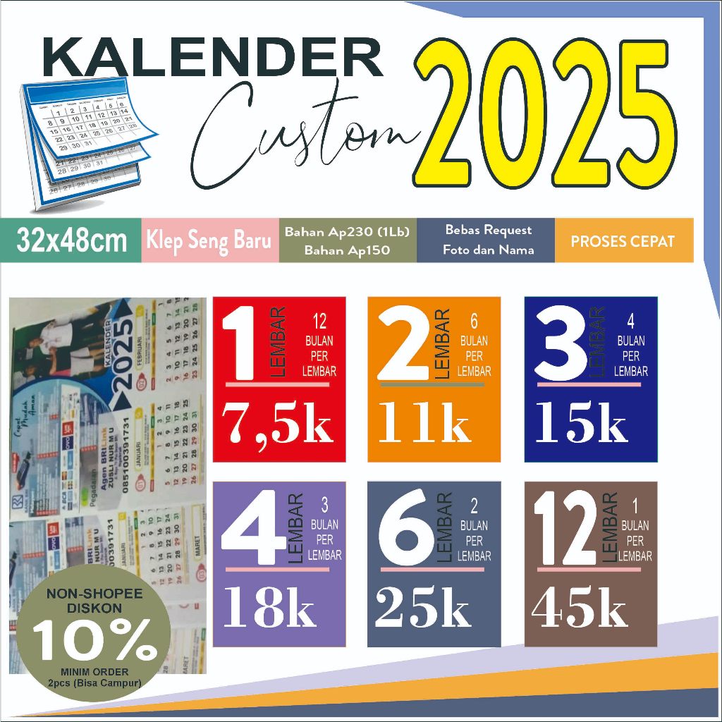 Jual KALENDER DINDING EKSKLUSIF 2026 CUSTOM BEBAS PILIH TEMA DAN FREE ...